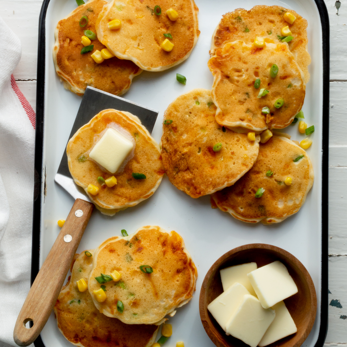 Savory Corn, Cheddar, & Scallion Pancakes – Whiskware